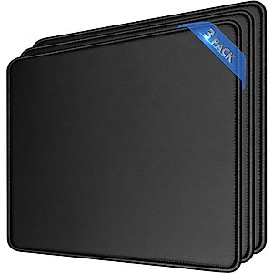 Large Mouse Pad 12x10 with Non-Slip Rubber Base, Premium-Textured & Waterproof Mousepad with Stitched Edges, Mouse Gaming Mat for Computers, Laptop, Office & Home, Black, Soft.