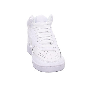 Nike Women's Court Vision Mid Sneaker, White/White-White, 9 Regular US