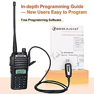BaoFeng UV-82 High Power BaoFeng Radio Ham Radio Handheld 2 Way Radio Walkie Talkies with Earpiece,Handheld Speaker Mic and Programming Cable (2 Pack-Black)