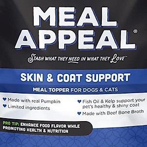 Stashios: Meal Appeal: Skin & Coat Support Food Topper - Beef 4 Oz, Dogs & Cats, Slow Baked Powder, Enhance Food Flavor, Support Nutrition & Health