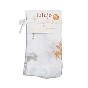 Lulujo Baby Cotton Muslin Security Blankets, Pack of 2, 16 x 16-Inches, Little Fawn