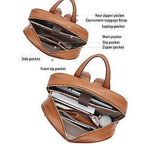 BOSTANTEN Womens Leather Wallets RFID Blocking Large Capacity＆Leather 15.6 inch Laptop Backpack Computer Bag