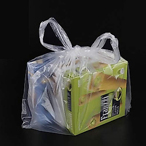 Lesbin Clear Plastic Handle T-shirt Shopping Bags, 400 Counts Reusable Carryout Bags