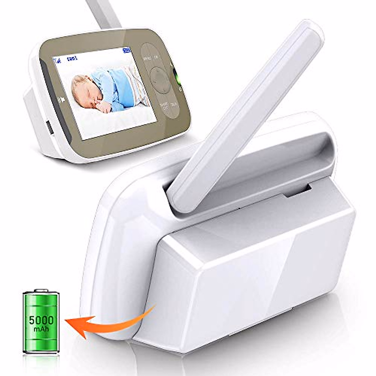 5000mAh Replacement Battery Mount Holder for Infant Optics DXR-8 Monitor