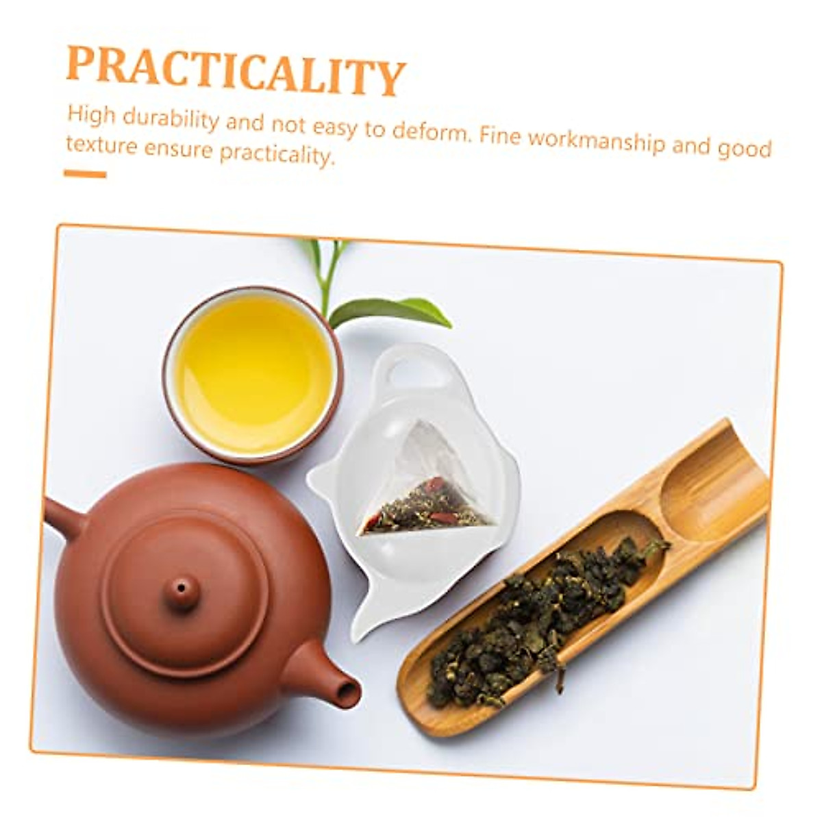 Housoutil Ceramic Tea Bag Saucer Keychain Holder Accessory Tray Appetizer Serving Tray Teaspoon Holder Ceramic Teabag Coaster Condiment Bowls Desktop Teabag Tray Professional Teabag Dish Dip