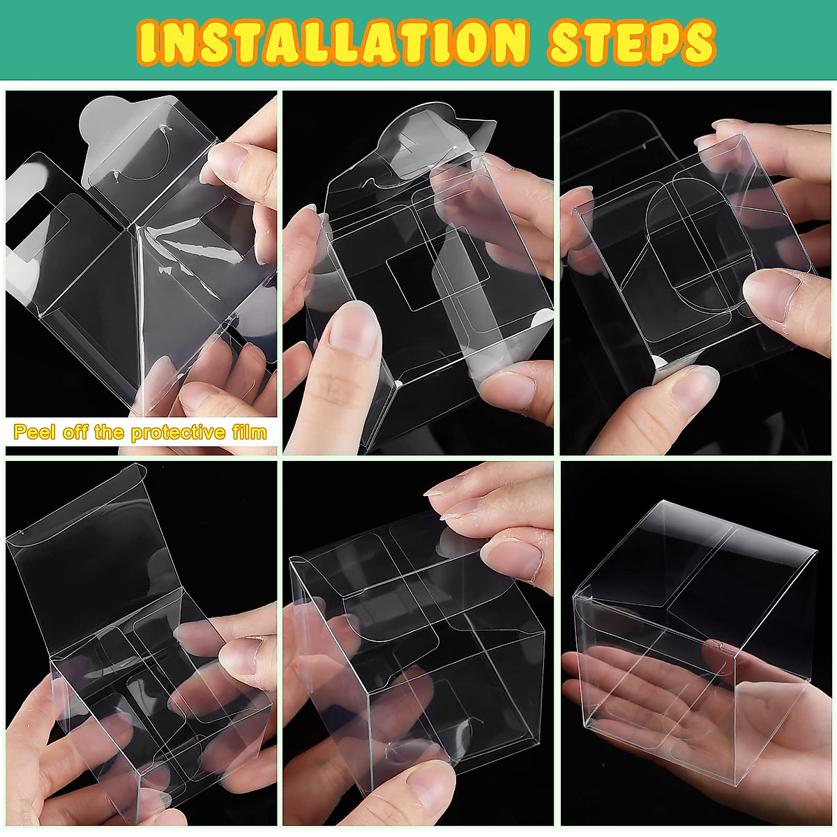 200 Pcs Clear Favor Boxes Clear Plastic Gift Box PET Clear Treat Boxes Clear Party Favor Containers Candy Boxes Packaging Transparent Cube Boxes for Birthday Party Baby Shower Wedding(3 x 3 x 3 Inch)