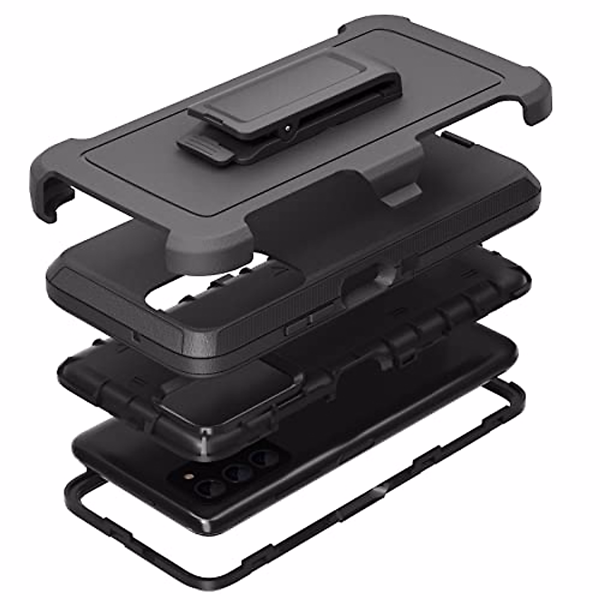 Compatible with Samsung Galaxy A03s Case, with Belt Clip Holster Heavy Duty Rugged Shockproof Full Body Protection Kickstand Cover for Samsung Galaxy A03s Phone (Black)