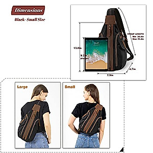 Jannloe Canvas Sling Backpack Casual Crossbody Pack for Women Men Shoulder Rucksack Daypack