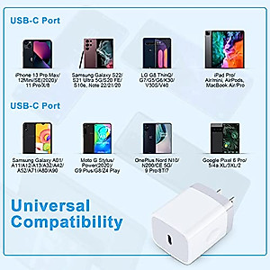 USB C Box Fast Charger Block for Samsung Galaxy A14/S21 FE/A13 5G/A23/A53/Z Fold4/S23/S22/A03S/A04S,iPhone 14/13 Pro Max/12/SE/11/8/XR,Pixel 7 Pro/6/5,GiGreen 20W Wall Charger Plug USB C Charger Brick