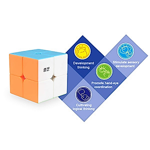 Qidi Speed Cube 2x2- Stickerless Magic Cube 2x2x2 Puzzles Toys (50mm), The Most Educational Toy to Improve Concentration.
