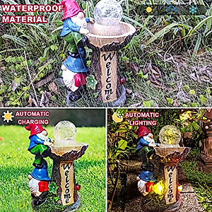 Garden Gnome Statue - with Solar LED Light Magic Ball, Gnomes Decorations for Yard,Funny Garden Gnomes Perfect for Lawn Decorations, Garden Decor, Patio and Housewarming Gifts