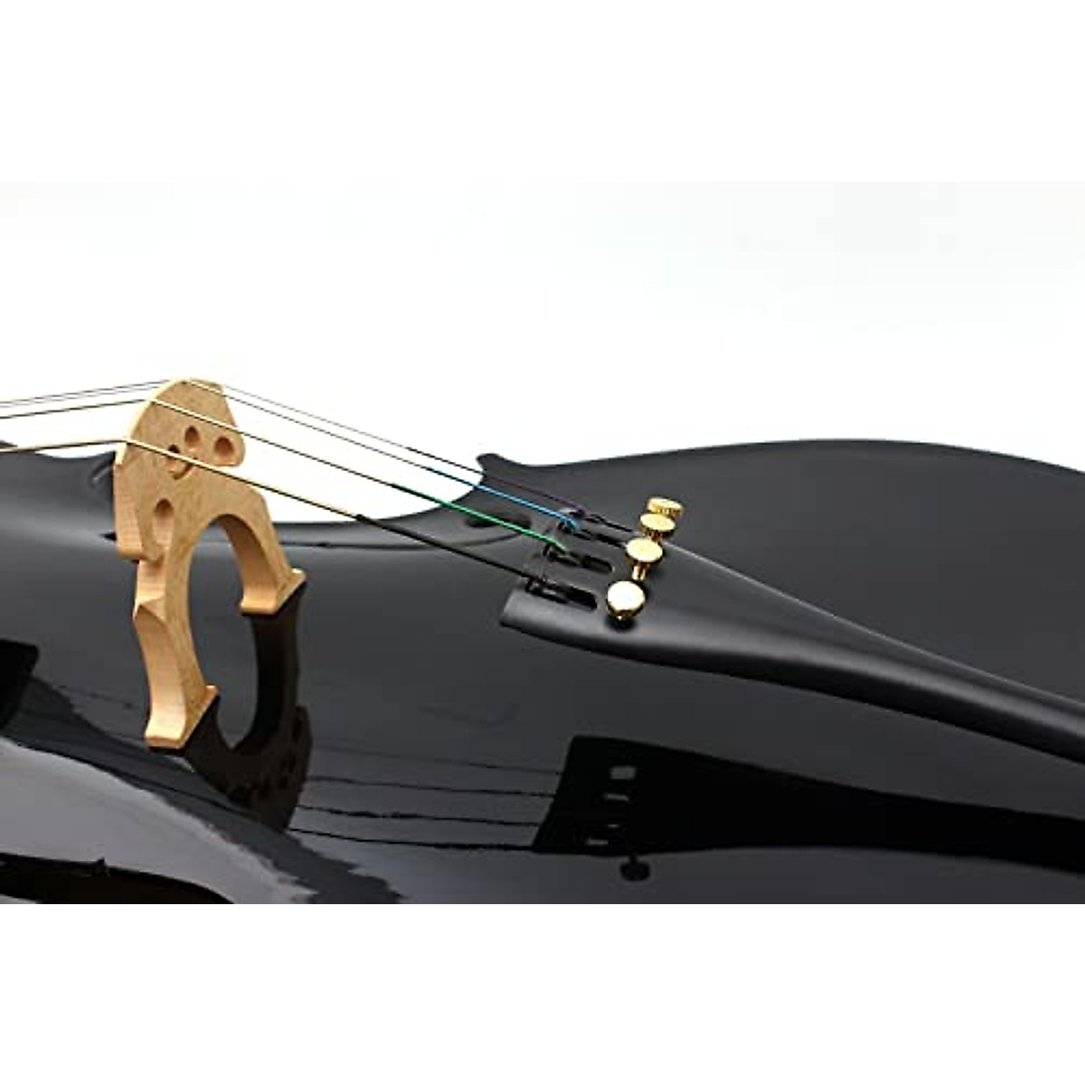 WUQIMUSC Full size Cello 4/4 Acoustic Cello Spruce Top Maple wood body Ebony Fittings with Black Bag, Bow, Rosin for Students &Kids& Adults&Beginners