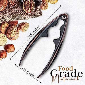 Alpine Cuisine Heavy-Duty Zinc Alloy Nut Cracker 6 Inch with Ergonomic Non-Slip Handle, 2 Different Cuts Nutcracker for Walnuts, Nuts, Walnuts, Hazelnut & Pistachio, Easy to crack - Antique Bronze