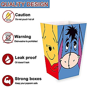 20Pcs Cute Bear Cartoon Popcorn Boxes,Cute Bear Theme Cartoon Birthday Decorations Supplies