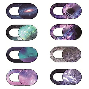 LISM Webcam Cover 8 Packs, Ultra-Thin Camera Cover Privacy Protector, Cover Slide for Laptop/Mac/MacBook Air/iPad/iMac/PC/Cell Phone, Webcam Covers Laptop Accessories (Starry Sky)