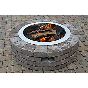 FIREBUGGZ Round Fire Pit Insert, 39" Outside Diameter x 31" Inside Diameter, Heavy Duty Stainless Steel Fire Pit Insert for Outdoors