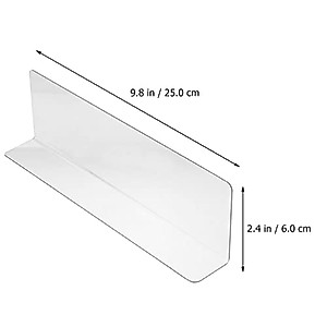 ULTECHNOVO 10pcs Plastic Shelf Divider Transparent Shelf Dividers L-Shaped for Commodity Purse Cups Organization Baffles Closet