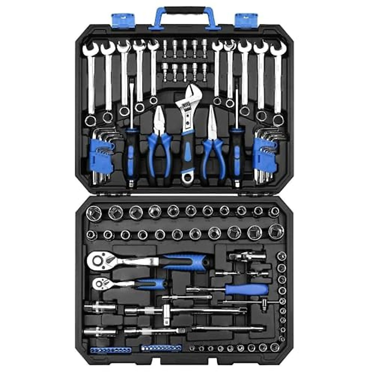 UYSB 118 Piece Tool Set Classical Household Hand Tool Kit with Case Tool Box Tool Set Tool Bag Storage Box Tool Box Organizer Mechanic Tool Set Tools for Mechanics Multi Tool Hand Tools Adjustab