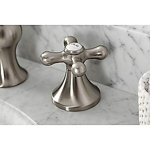 Kingston Brass KC7068AX Vintage Widespread Bathroom Faucet with Brass Pop-Up, Brushed Nickel