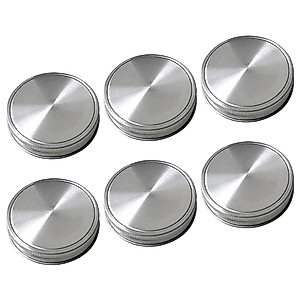 Yardwe Tiered Dessert Stand 6pcs Mason Canning Jar Lids Regular Mouth Reusable Leakproof Split-type Silver Lids with Silicone Seals for Food Storage Airtight Canning Jar Cap Cover