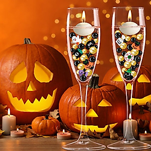 4116Pcs Halloween Vase Filler, Pumpkin Bat Spider Eyeball Ghost Water Beads for Vases, Halloween Floating Faux Pearls for Vase Home Table Party Decor