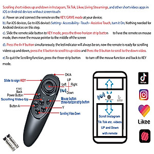 Universal Remote for Scroll TikTok Videos Play icade xinput Game, Control Music Video Playing, flip eBook Anki Page, be a Mouse Pointer & Selfie Shutter for All iOS Android & Windows Devices (WB)