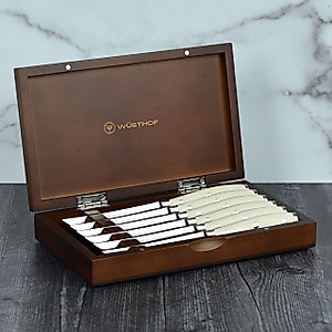 Wusthof Classic Ikon Creme Steak Knife Set with Wood Case (6 Piece)