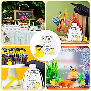 Chunful 24 Sets 2025 Graduation Gifts Resin Graduation Duck Funny Graduation Ducks with Inspirational Congratulation Cards Organza Bags for School Student College Son Daughter Graduation Party