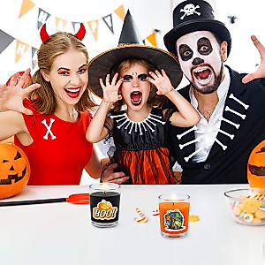 10 Orange and 10 Black Votive Candles, Unscented Soy Wax Candle Filled in Clear Glass for Halloween Fall Home Décor and DIY