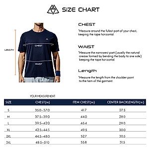 Haimont Men's Shirts Short Sleeve Dry Fit Moisture Wicking Workout Gym Tees, Mesh Performance T-Shirts, Navy, XXL