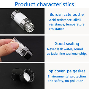 Newzoll 45Pcs 10ml Small Empty Glass Vials, Clear Liquid Sample Glass Bottles Jars, Mini Glass Thread Cap Bottles with Write-on Spot and 10 Funnels