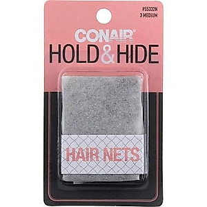 Conair 55332 3 Piece Brown Hair Net, 0.3 Ounce