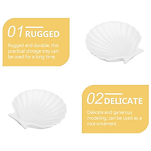Cabilock Shell Trinket Tray Ornament Tray Clam Shell Jewelry Dish Ceramic Jewelry Tray Ceramic Ring Holder Bracelet Holder Earring Holder Engagement Trinket Tray Dining Room Table Decor