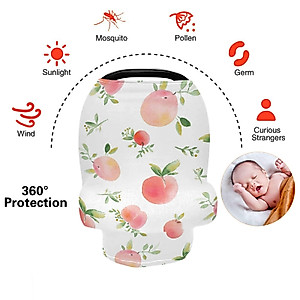 Nursing Cover Breastfeeding Scarf Watercolor Peaches- Baby Car Seat Covers, Stroller Cover, Carseat Canopy(8ya7a)