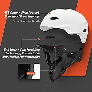 Vihir Adult Water Sports Helmet with Ears - Adjustable Helmet,Perfect for Kayaking, Boating,Surfing