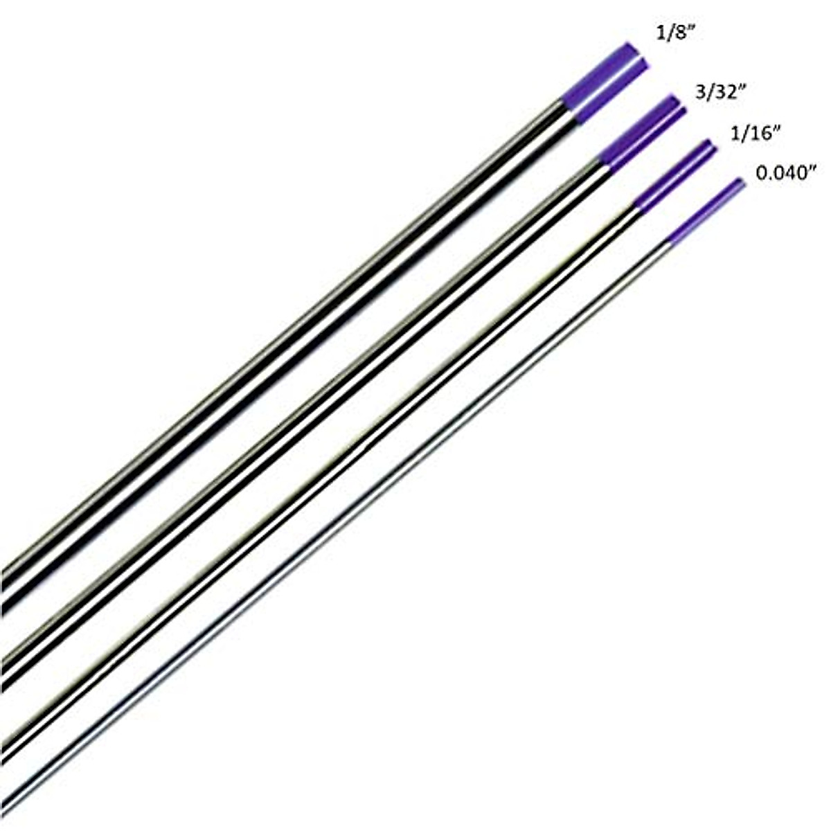 WeldingCity 10-pcs TIG Welding Tungsten Electrode Tri-Element Non-Radioactive (Purple/AWS: EWG) 3/32" x 7" | 10-pk