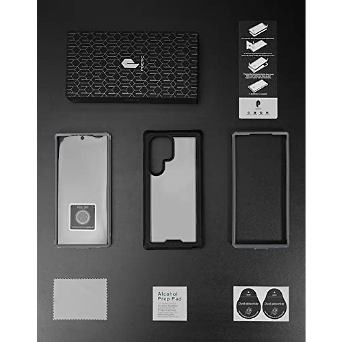 Poetic Guardian Samsung Galaxy S23 Ultra 5G 6.8" Case - 20 FT Drop Tested, Built-in Screen Protector, Rugged Shockproof, Black/Clear