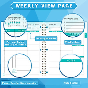 Student Planner 2024-2025 - Monthly and Weekly School Planner 2024-2025 with Stickers, July 2024 - June 2025, 9" x 11", Academic Planner - Blue