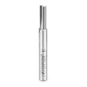 Amana Tool - 45239 Solid Carbide Cutting Edge Straight Plunge CNC Router Bit for Wood High Production 3/16 Dia x 5/8 x ¼ Inch Shank