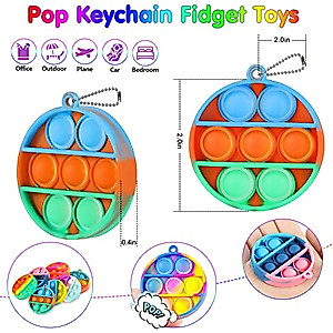 Fidget Toys Pop Party Favors for Kids 4-8 Its kids Toys Sensory Toys Fidgets Squishy Toys 30PCS Toddler Toys Stress Toys Goodie Bag Stuffers Classroom Prizes Gift Baby Toy Mini Keychain for Boys Girls