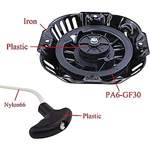 WOTIAN Pull Start Assembly for Generac Recoil Starter 0J08071SRV 196cc 208cc 212cc Generator Parts Recoil Starter Replacement GP3300 GP3600 Part# 0J08070SRV 0J08074SRV