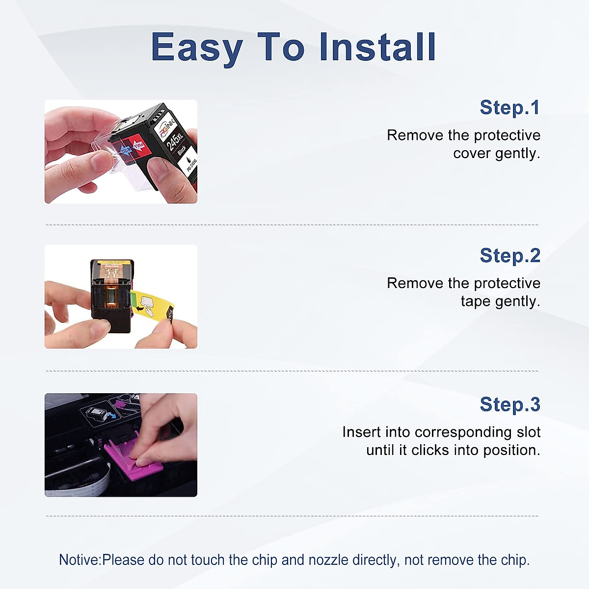 RGiNK Compatible pg-245xl cl-246xl Ink Cartridge Replacement for Ink cartridges Canon 245 and 246 with Canon Pixma MG2522 MG3022 MG2420 TR4520 TR4522 MX490 MX492 TS3122 Printer (1 Black,1 Color)