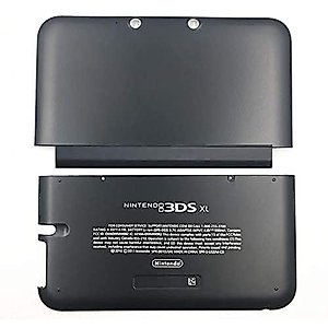 Replacement Front Back Faceplate Plates Upper & Bottom Battery Housing Shell Case Cover for 3DS XL / 3DS LL Game Console - Black