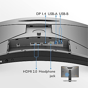 BenQ MOBIUZ EX3210R Curved Gaming Monitor 32" QHD 1440p 165Hz 1ms w/Remote | HDRi | 1000R | Color Optimizer | Freesync Premium Pro | Eye-Care | Height, Swivel & Tilt | 2.1ch w/ 5w sub | USB Hub