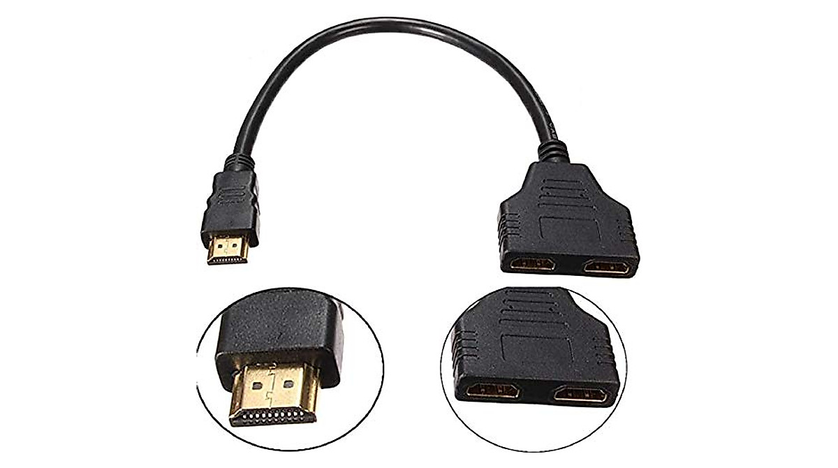 HDMI Splitter Cable 1 In 2 Out - Connect 2 TVs (1080p)