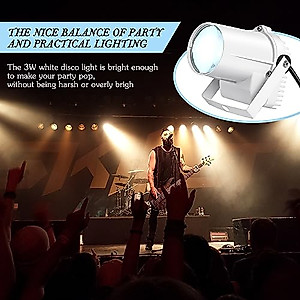 Retisee 3 Pcs Spotlight Disco Ball Spot Light White LED Beam Light 3w Stage Lights Pin Light for Mirror Ball Club Wedding Party Bar DJ Shows Events