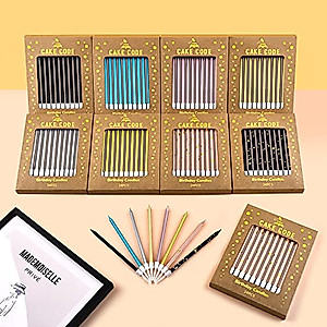 CAKE CODE 24-Count Long Thin Birthday Candles, Cake Candles, Birthday Parties, Wedding Decorations, Party Candles