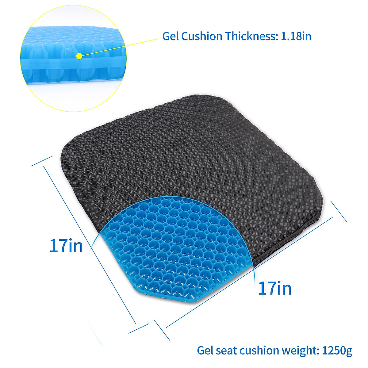 janek show Gel Seat Cushion, Double Layer Egg Gel Cushion for Pressure Relief, Seat Cushion for The Car,Office,Wheelchair&Chair.Breathable Design,Durable,Portable