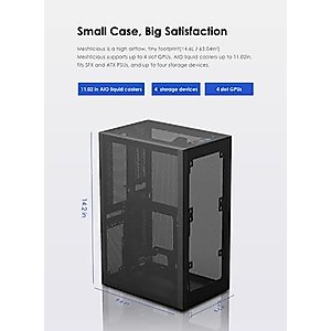 SSUPD Meshlicious Mini-ITX Small Form Factor (SFF) Case - One Tempered Glass Side Panel & One Mesh Side Panel with PCIe 3.0 Riser Cable -Tool-Free and Easy Accessibility (White)