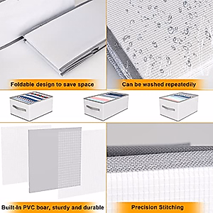 Clothes Organizer Drawer,Closet Dividers Box For Clothes Storage , 12 Compartments Foldable Drawer Organizer with Handles, Fabric Closet and Storage Basket for T-shirts, Jeans, Underwear,Grey(12 Grid)